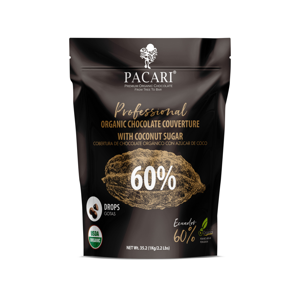 Pacari Organic chocolate coverture 60% with coco and sugar - Shumkar ...