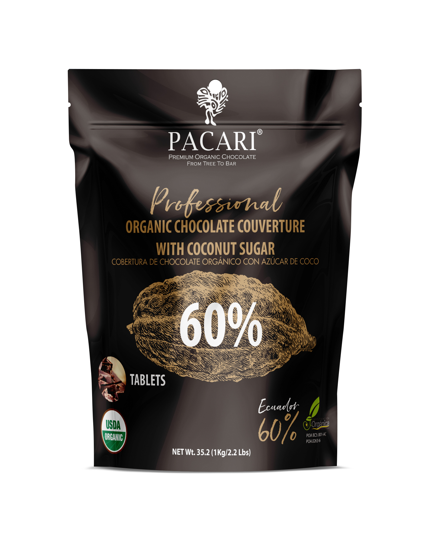 Pacari Organic chocolate drops/blocks 60% - Shumkar Express