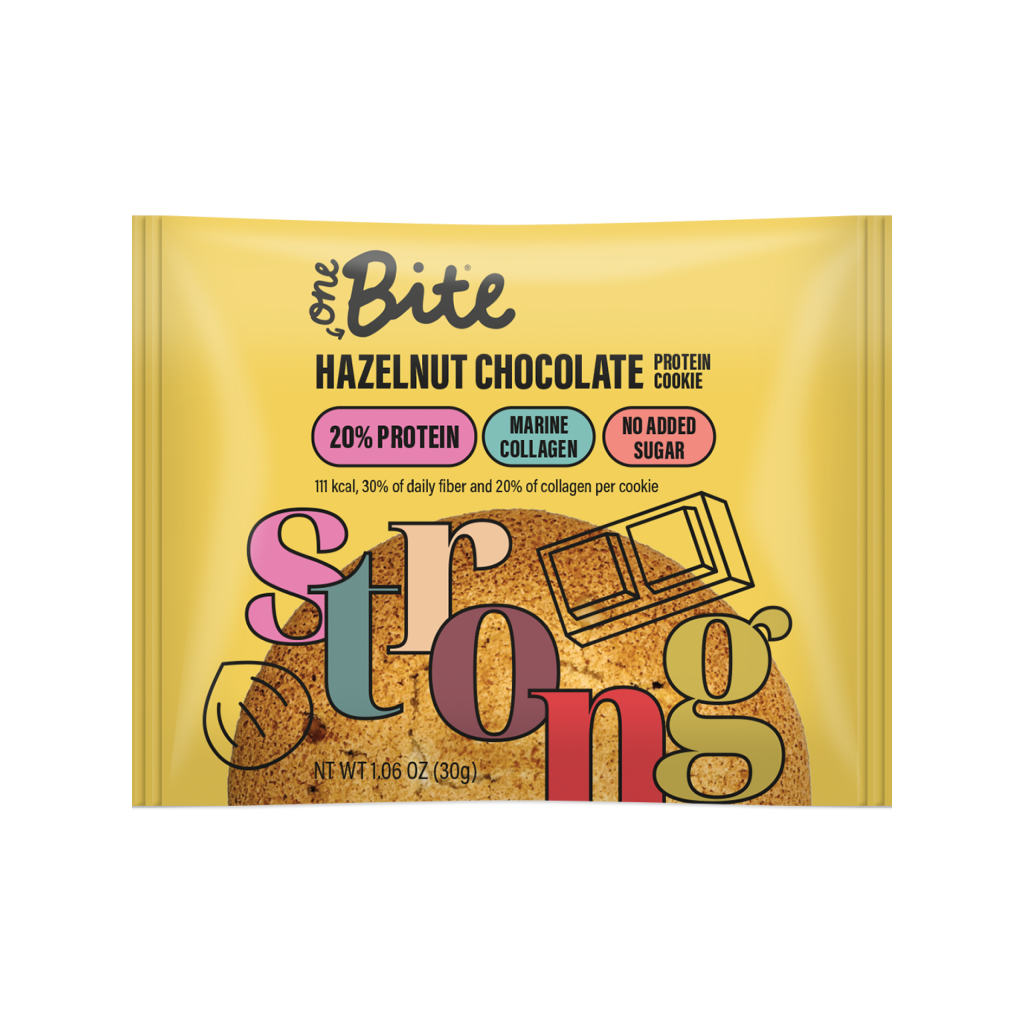 Protein And Collagen Cookies One Bite Hazelnut And Chocolate 30g ...
